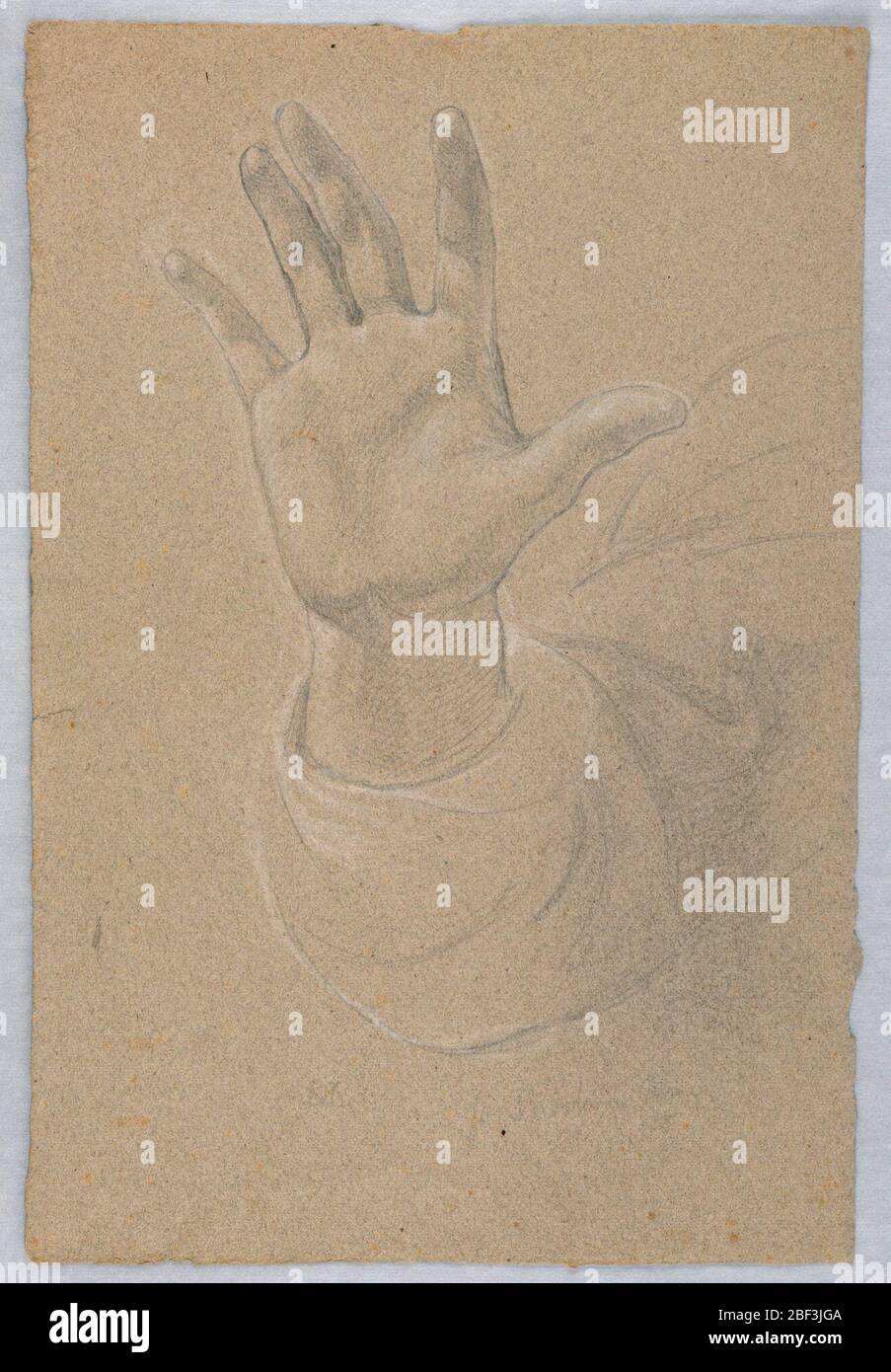 Study of Hand for Early Christian Martyrs. A raised right hand, palm ...