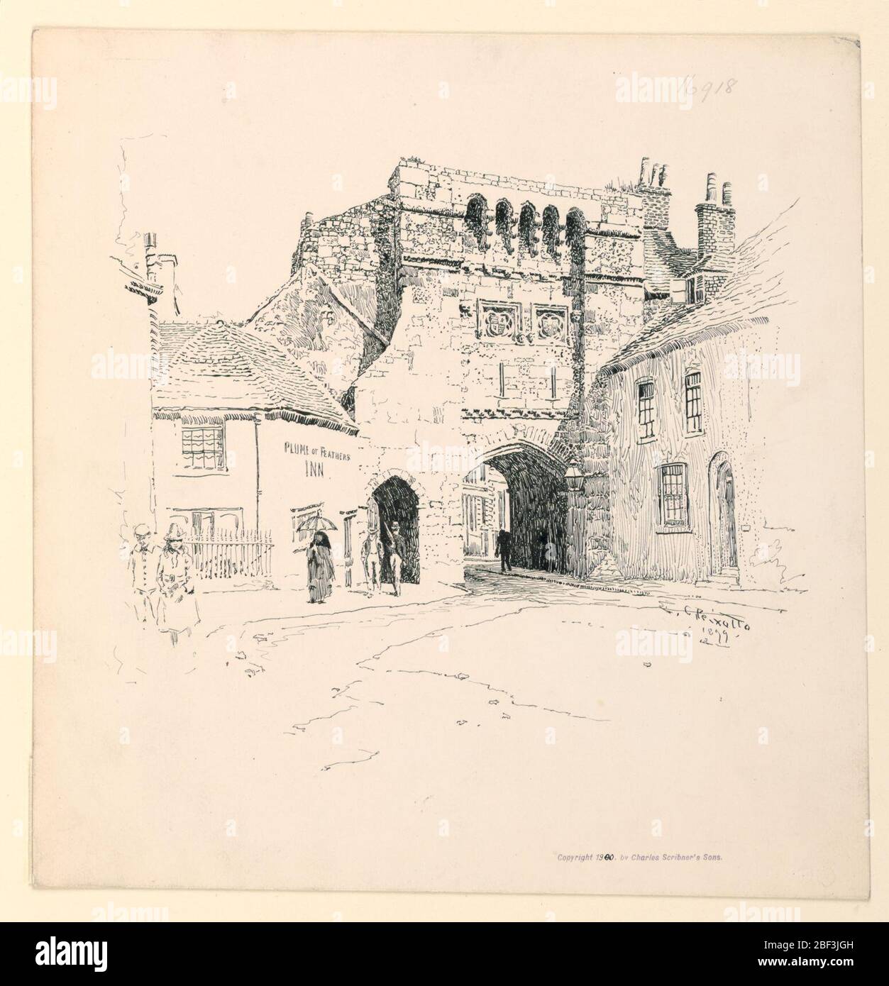 The West Gate Winchester. Portion of a fortified wall, with a ...