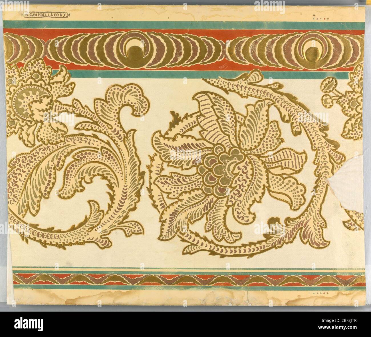 Frieze. Design of frieze consists of large-scale scroll of stem and ...