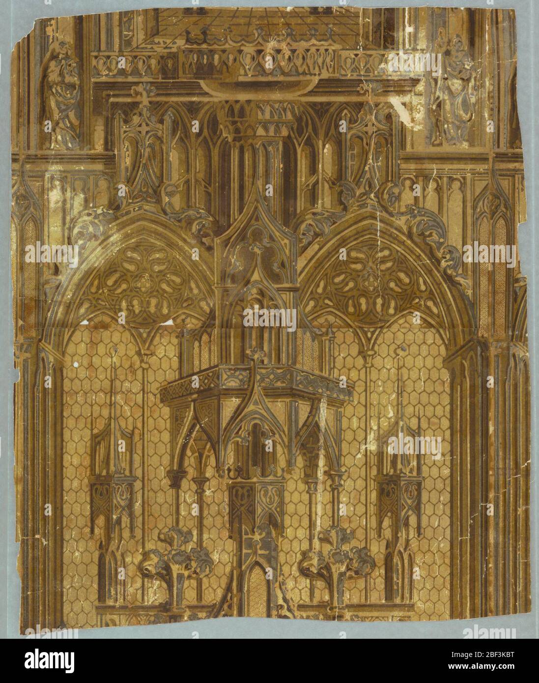 Sidewall. A Gothic paper, originally light toned but which has been ...