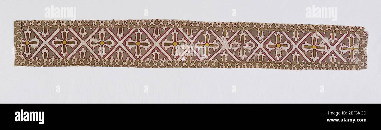 Band. Lattice pattern with a cross in each diamond-shaped field. The ...