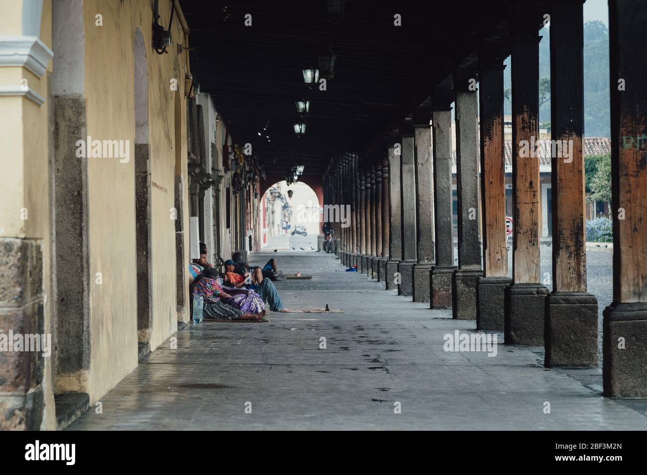 homeless people in the empty streets during lockdown due to coronavirus ...