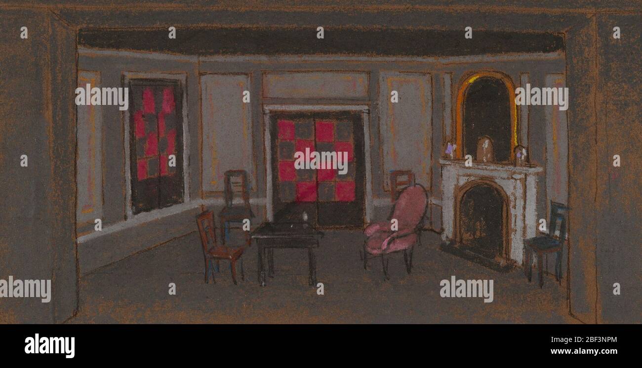 Alices Living RoomFalse Proscenium set design Stock Photo - Alamy