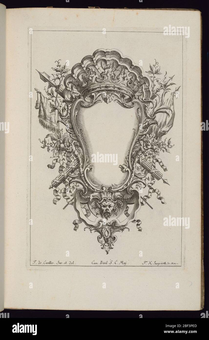 Cartouche Topped by Open Crown Livre de Cartouches Reguliers Book of ...