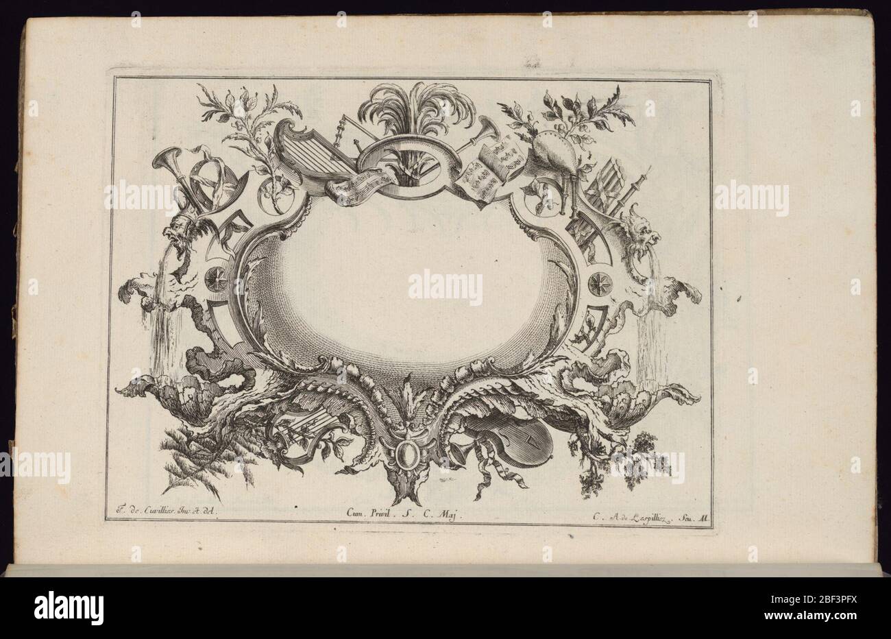 Cartouche with Musical Instruments Livre de Cartouches Reguliers Book ...