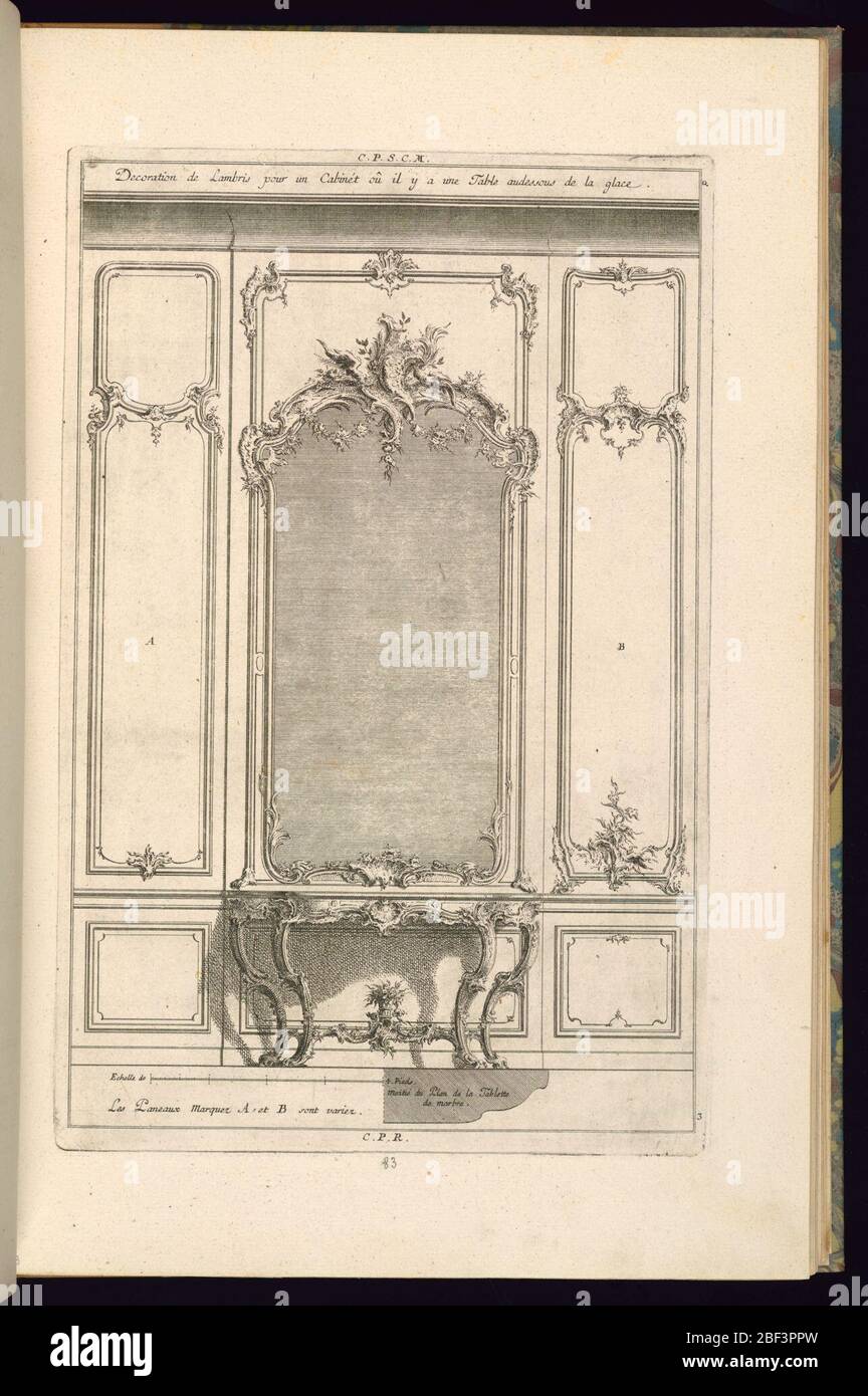 Design for Wainscoting with a Mirror and a Console Table. With a ...