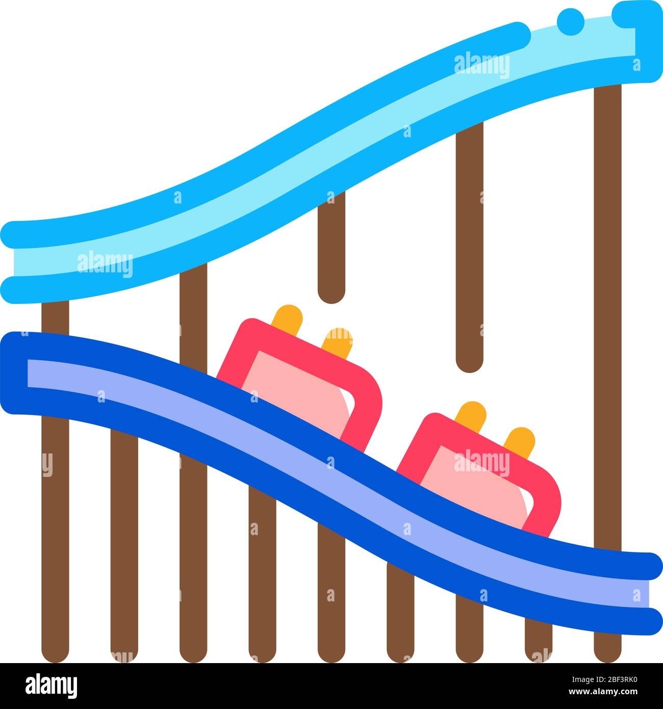 roller coaster ride icon vector outline illustration Stock Vector Image ...