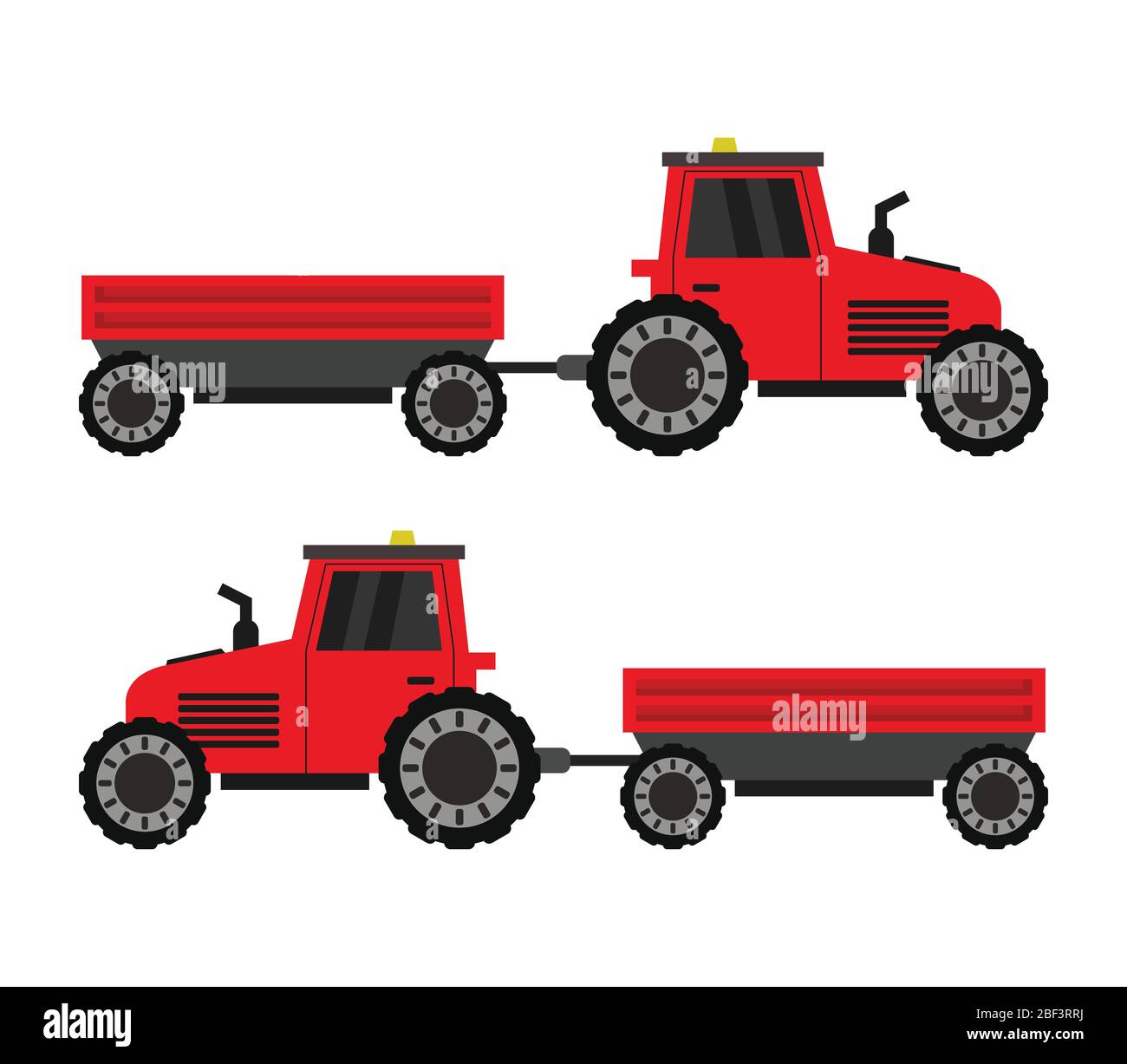 tractor icon with a cart illustrated in vector on white background ...