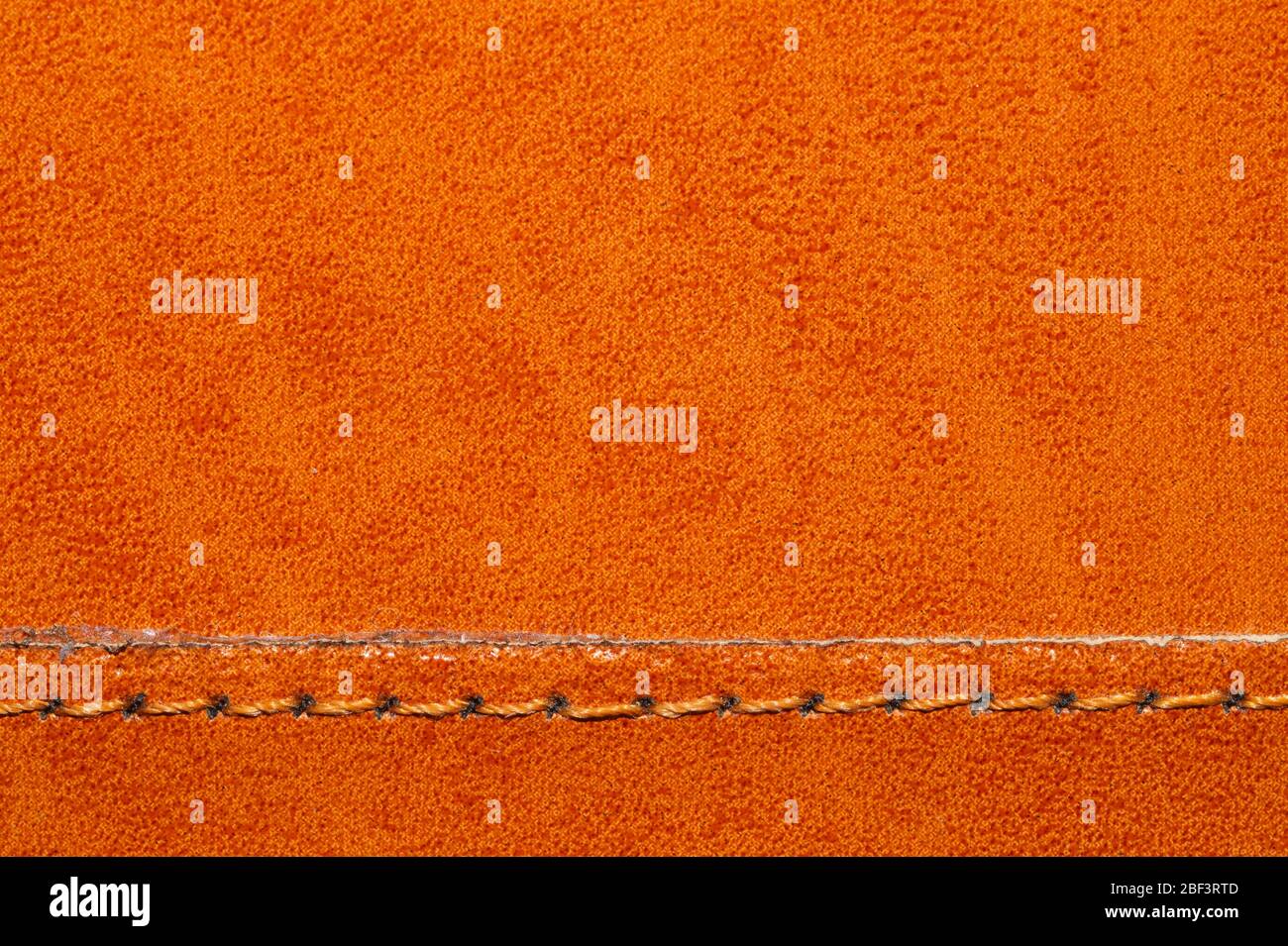 Brown leather texture with a linear stitch. material with seam Stock ...