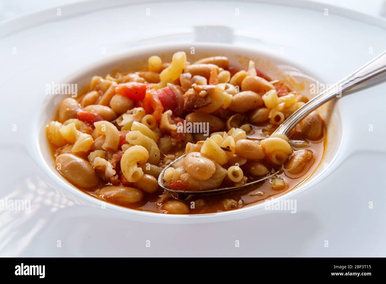 Traditional Italian peasant bean soup pasta e fagioli with gluten-free ...