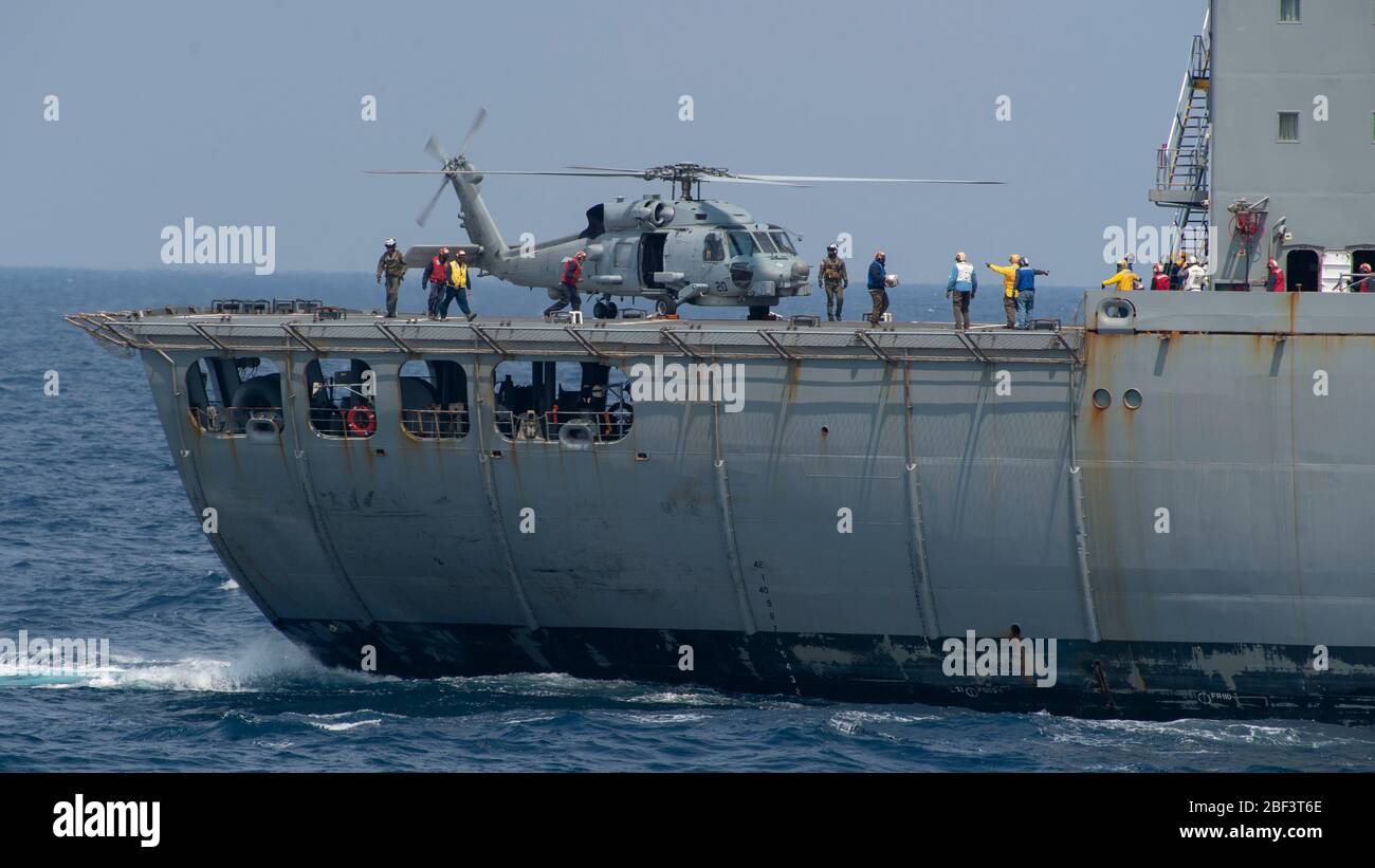 PACIFIC OCEAN (April 10, 2020) A U.S. Navy MH-60R Sea Hawk, assigned to ...