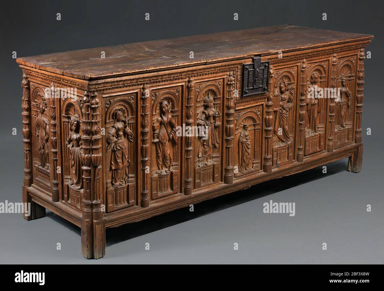 French Gothic Wooden Chest Stock Photo - Alamy