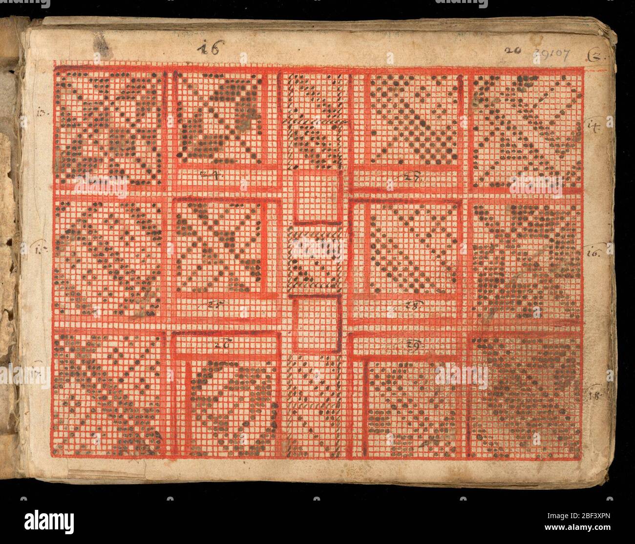 Weavers draft book. Small, oblong book covered in decorated end papers ...