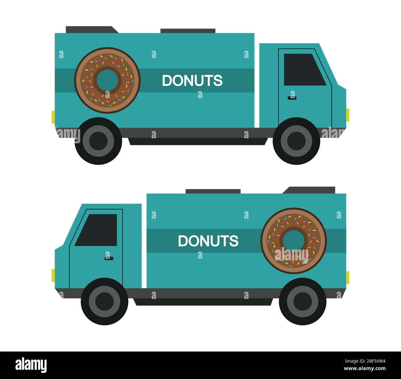 donut truck icon illustrated in vector on white background Stock Vector ...