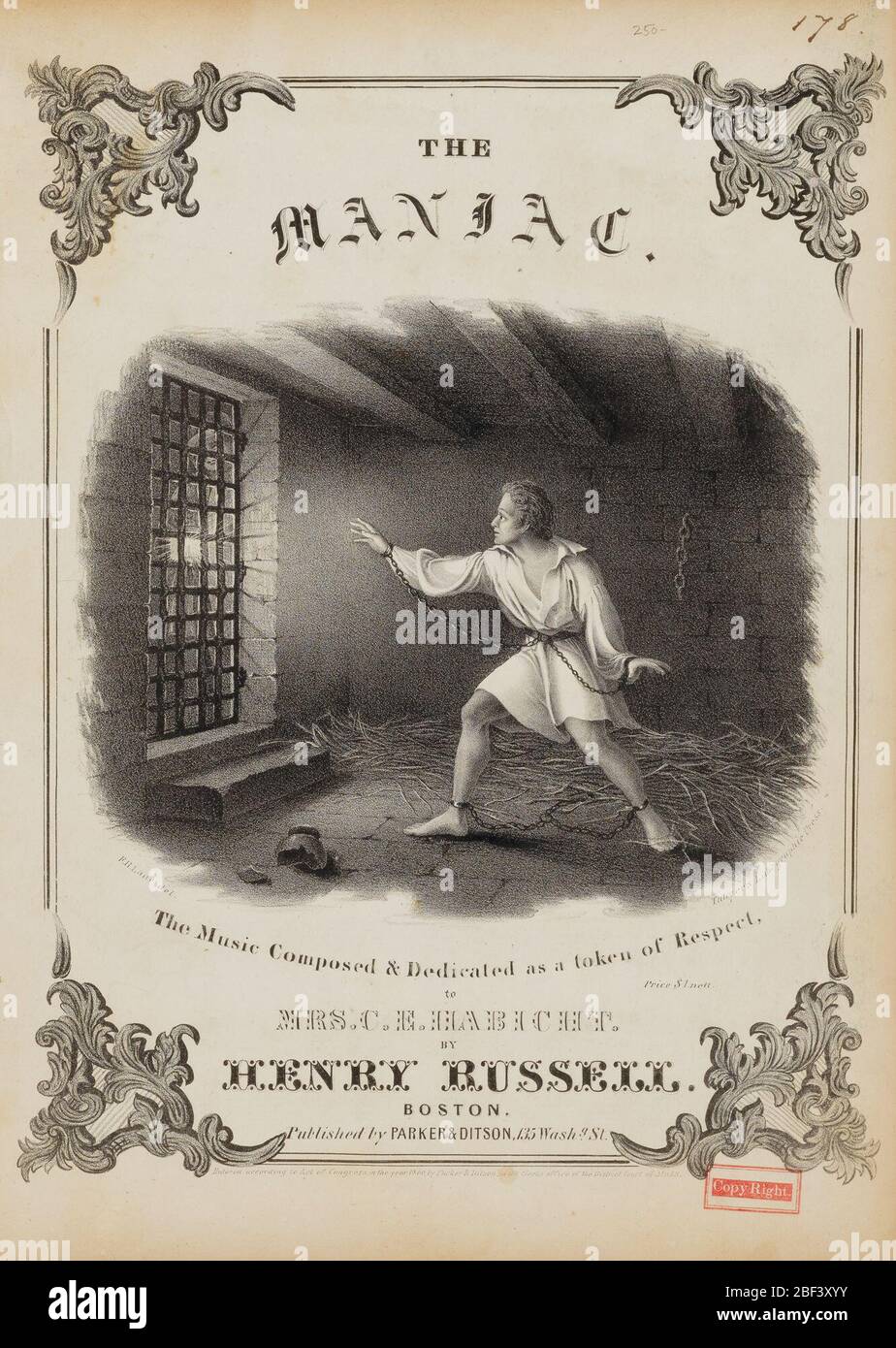 The Maniac Sheet Music Cover Stock Photo - Alamy