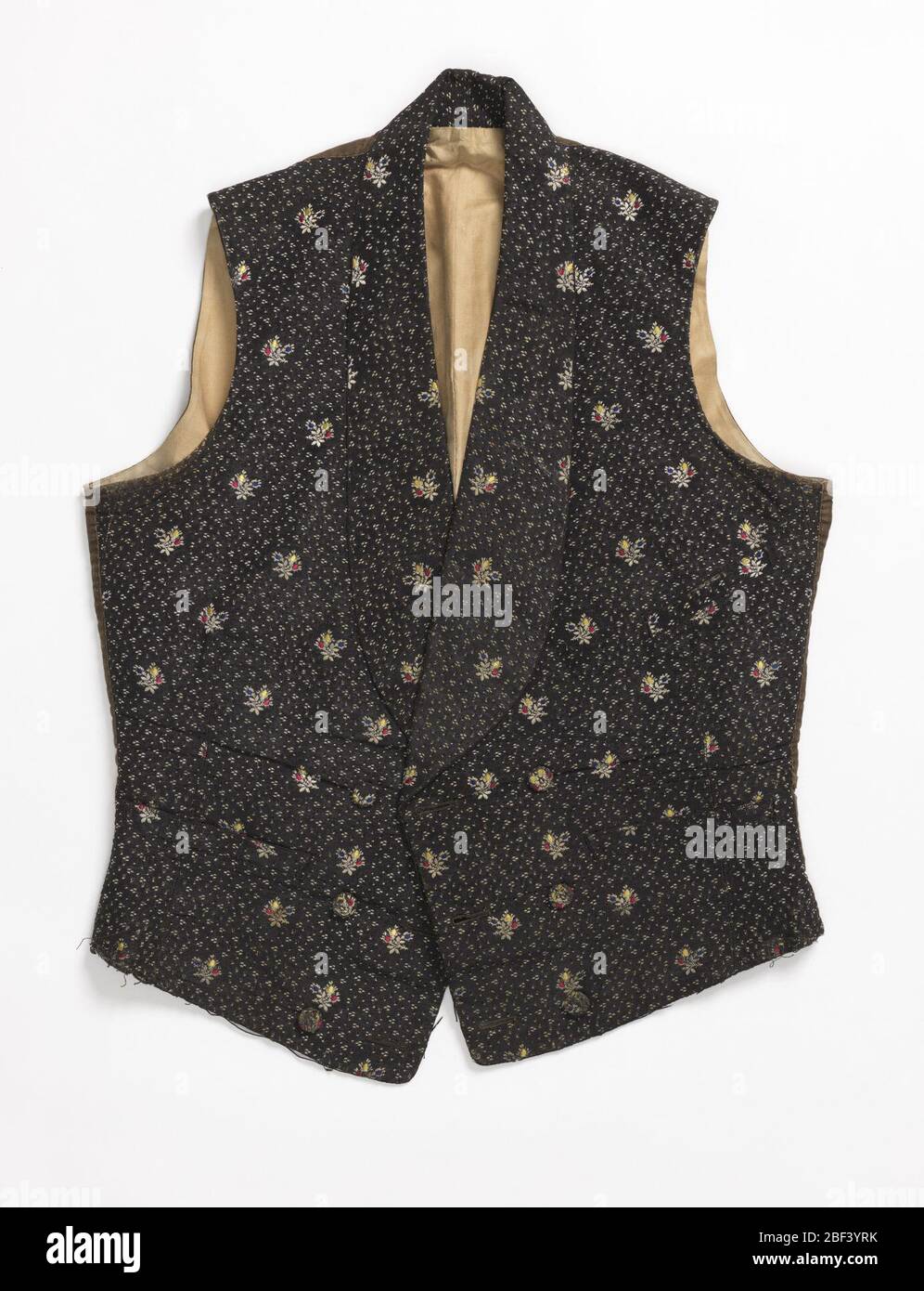 Waistcoat. Gentleman's waistcoat with long lapels in black with an ...