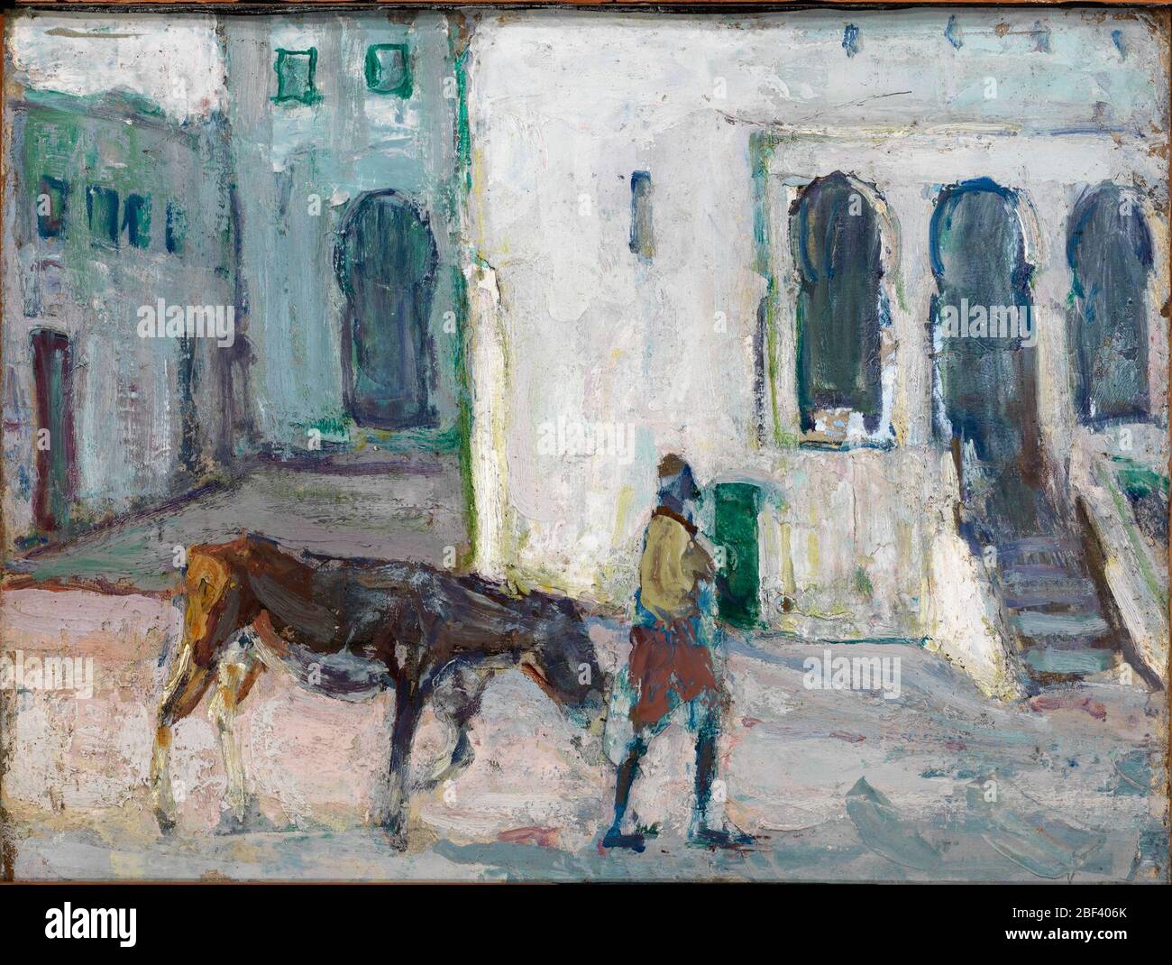 Street Scene Tangier Man Leading Calf. Henry Ossawa Tanner probably ...