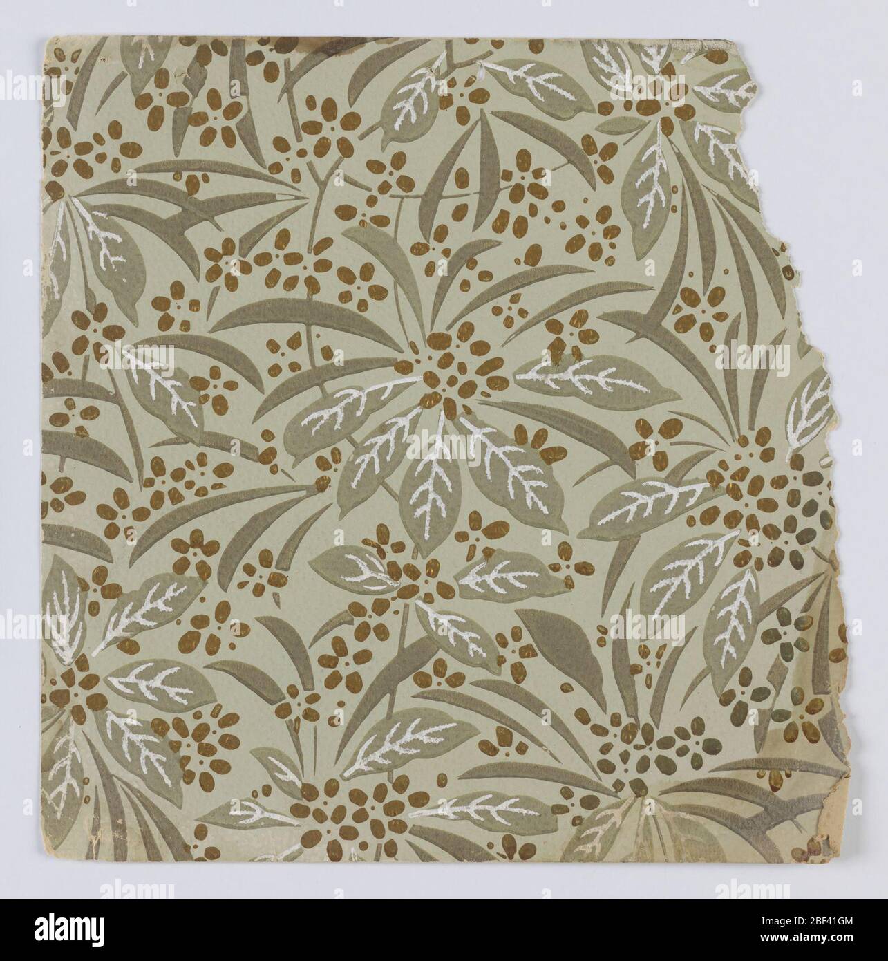 Sidewall sample. Fragmentary wallpapers from sample book, including ...