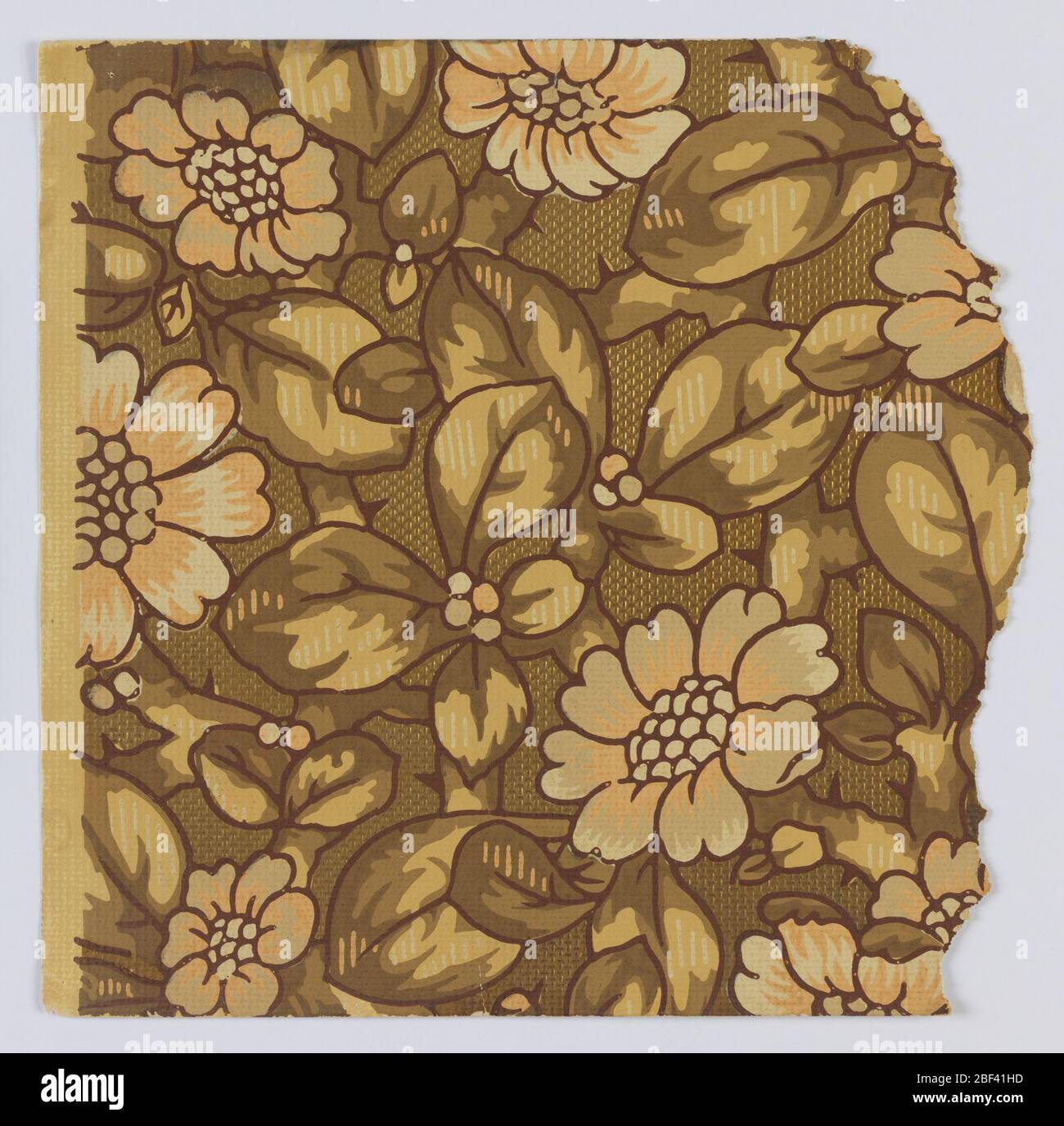 Sidewall sample. Fragmentary wallpapers from sample book, including ...