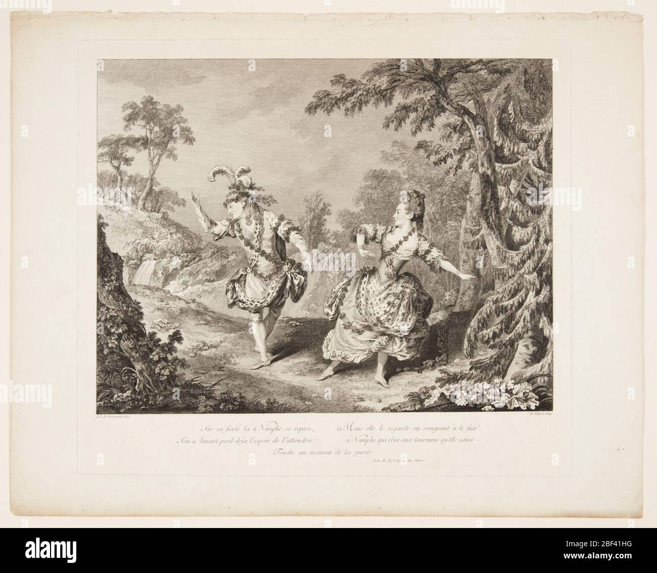 Scene from the Opera Sylvie. Horizontal rectangle. The figures of the ...