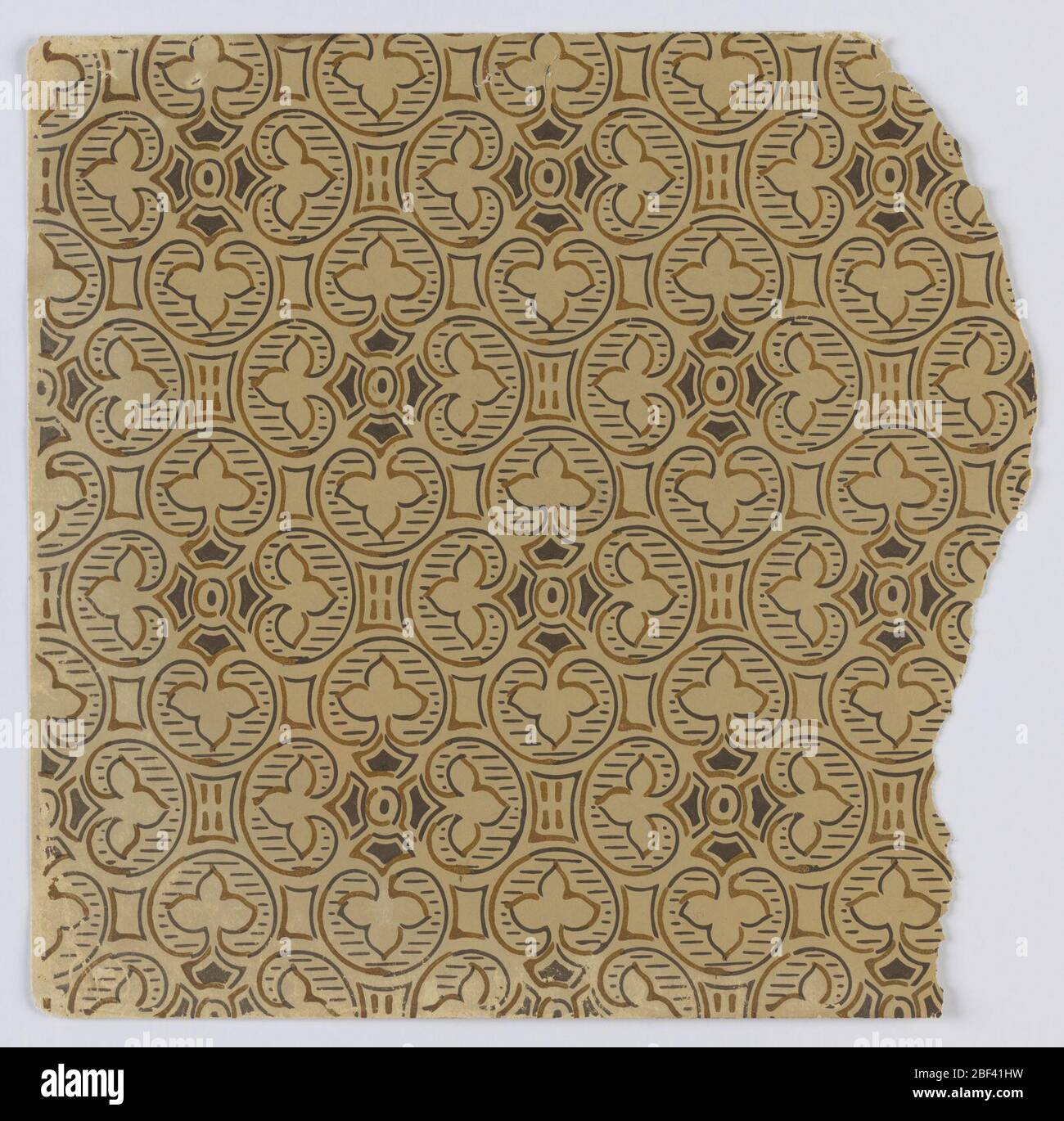 Sidewall sample. Fragmentary wallpapers from sample book, including ...