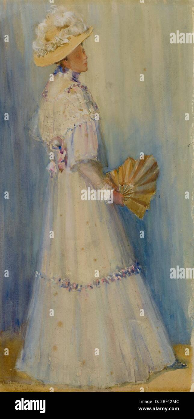 Lady with a Fan Stock Photo - Alamy