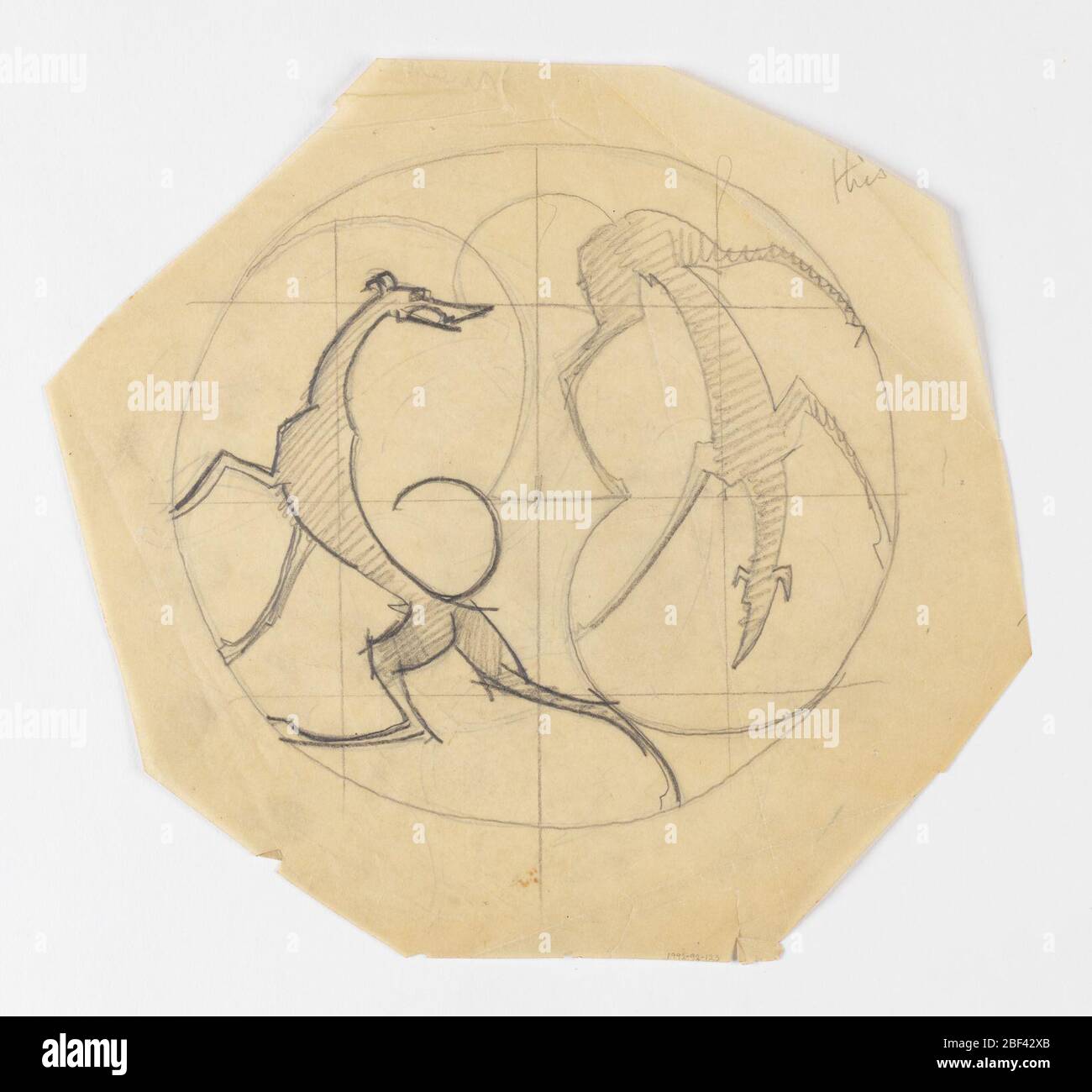 Hounds. Circular design with two hounds Stock Photo - Alamy