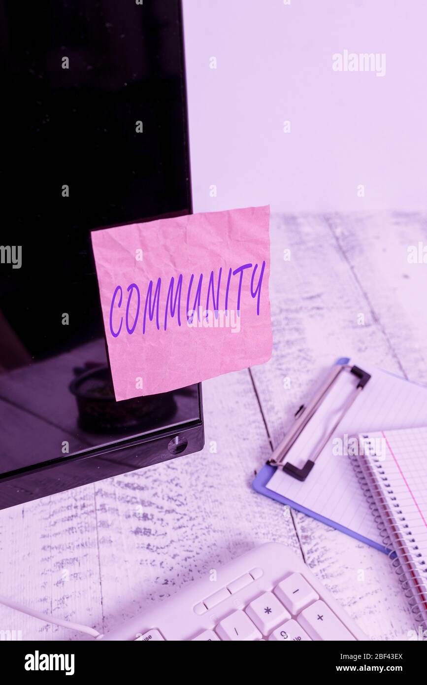 Text sign showing Community. Business photo text group of showing with ...