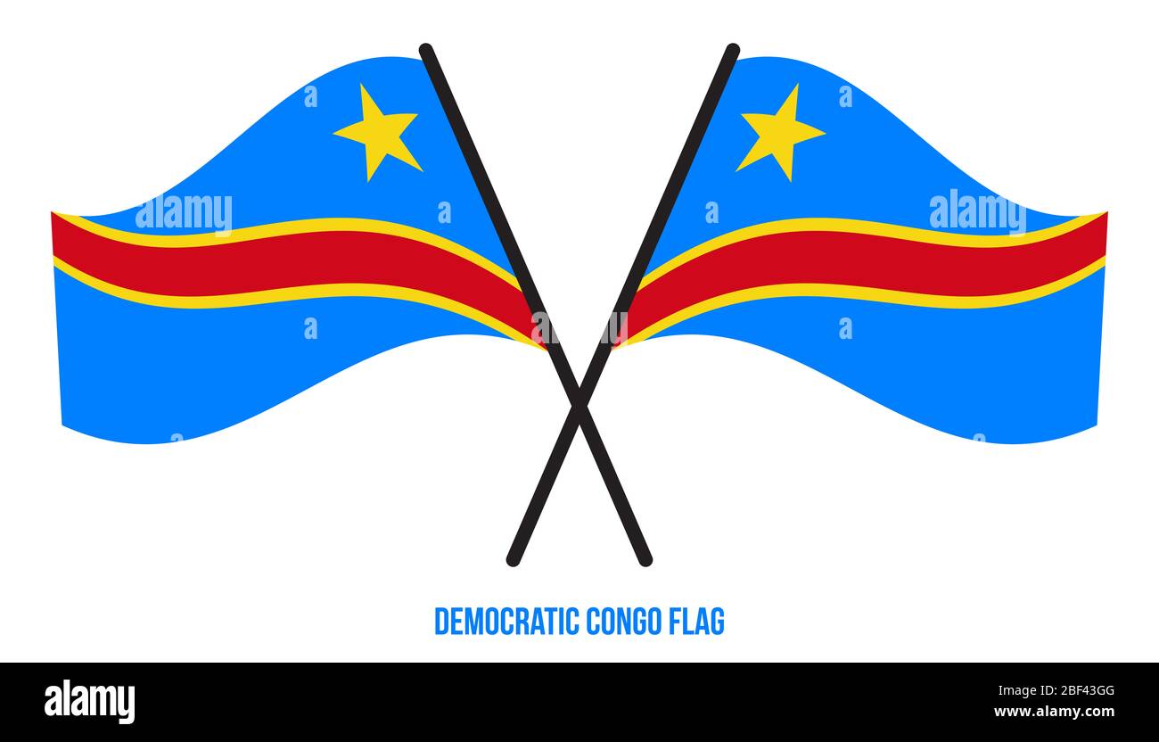 Democratic Congo Flag Waving Vector Illustration On White Background
