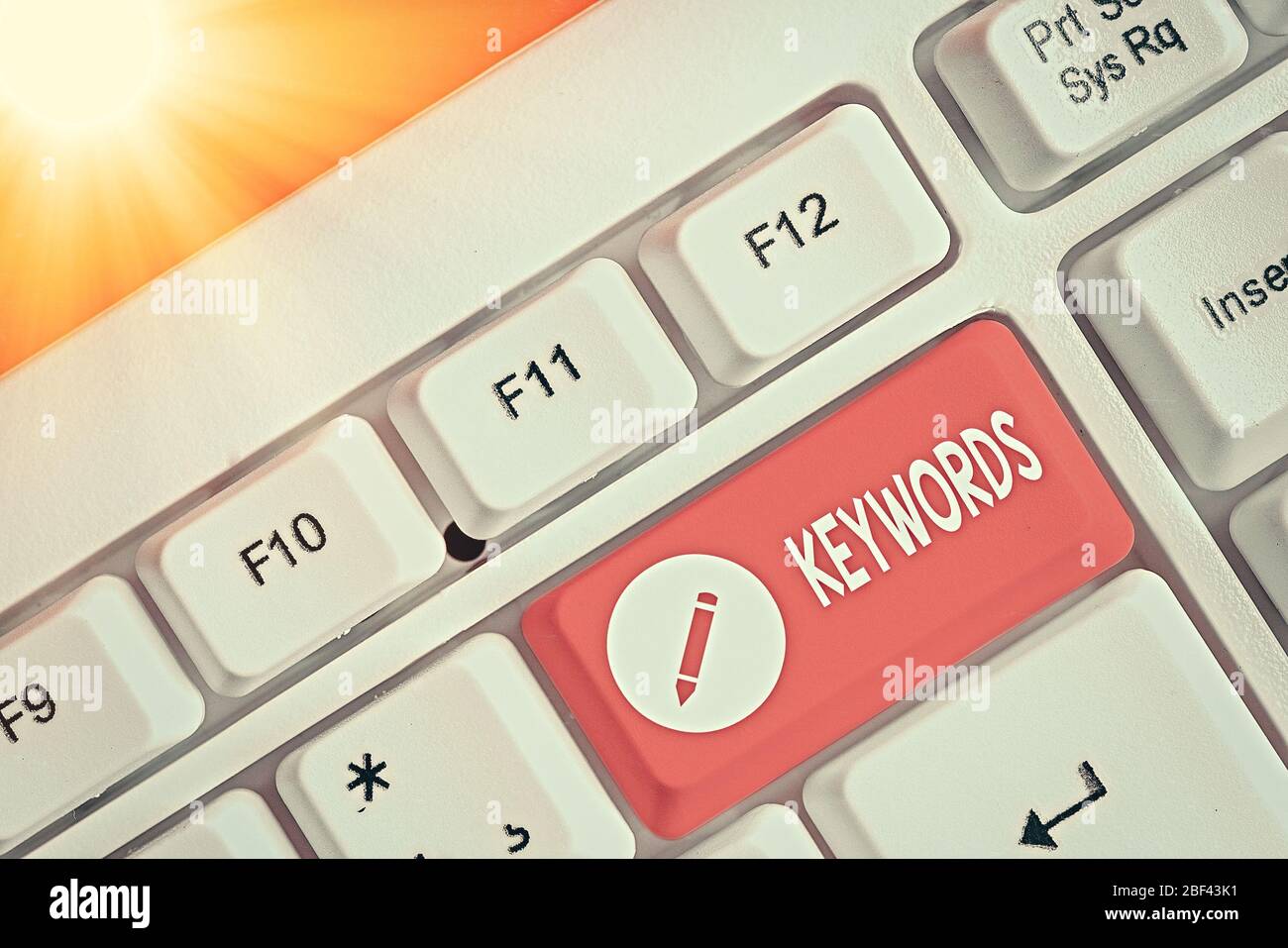 Handwriting text Keywords. Conceptual photo word which acts as the key ...