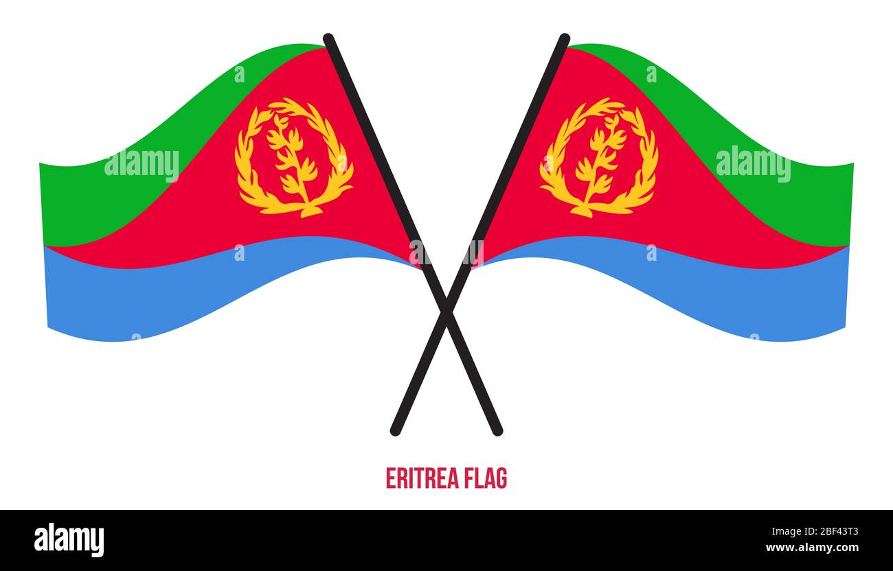 Eritrea Flag Waving Vector Illustration on White Background. Eritrea ...