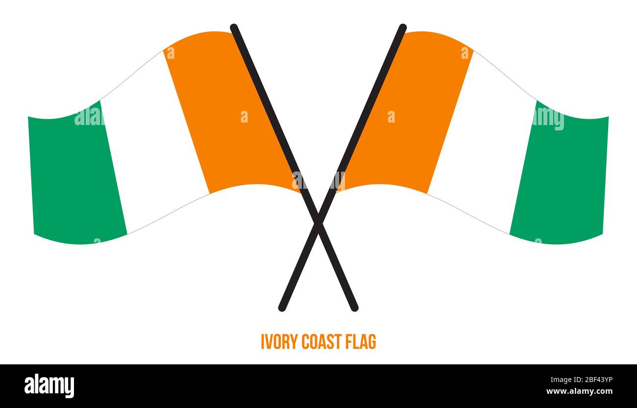 Ivory Coast Flag Waving Vector Illustration on White Background. Ivory ...