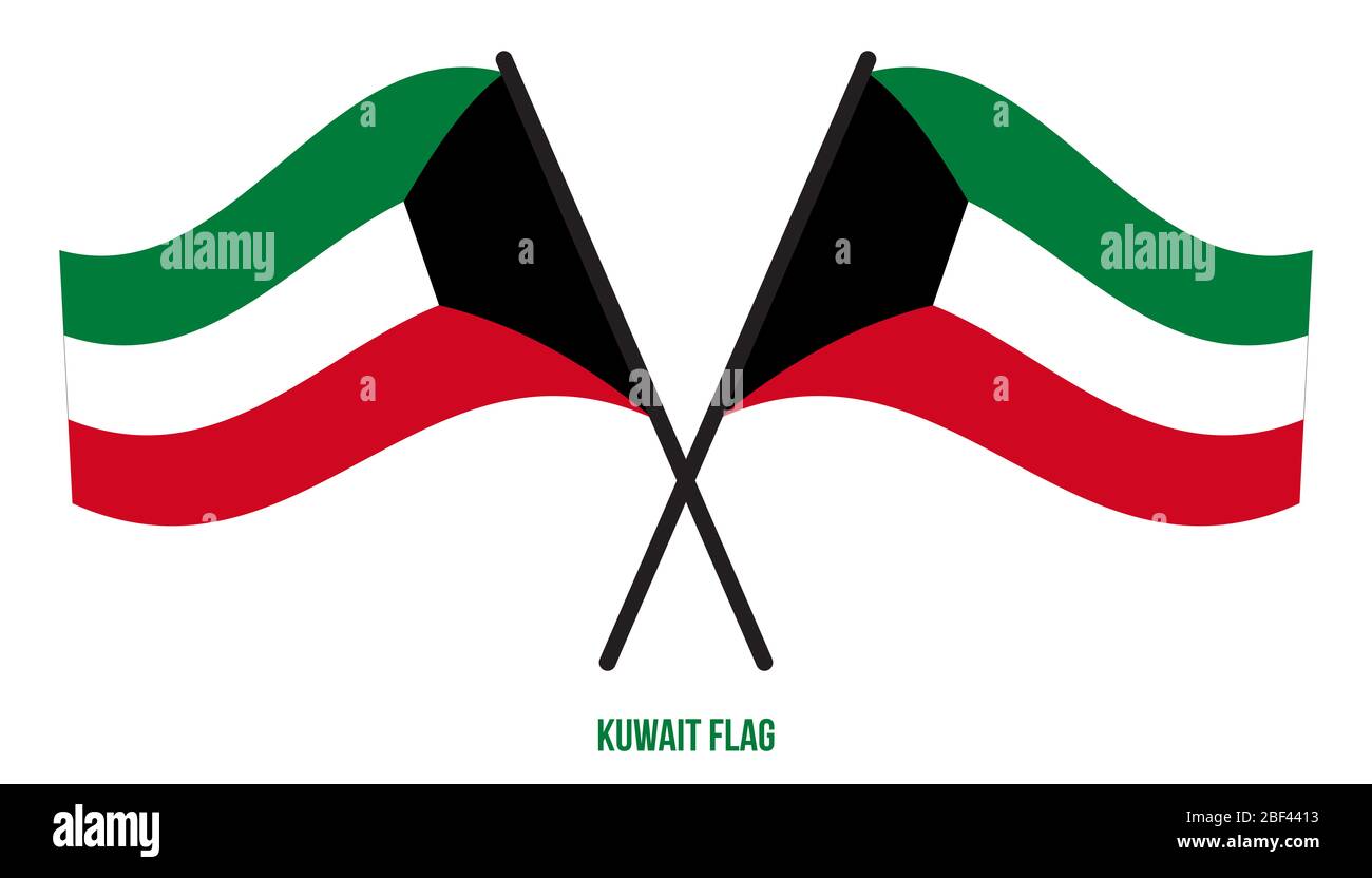 Kuwait Flag Waving Vector Illustration on White Background. Kuwait ...