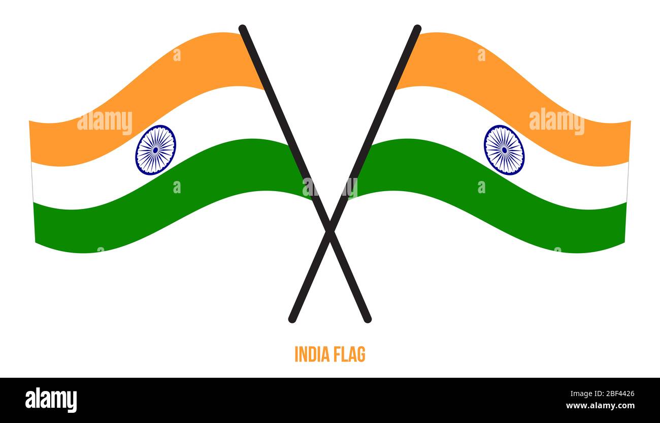 India Flag Waving Vector Illustration on White Background. India ...