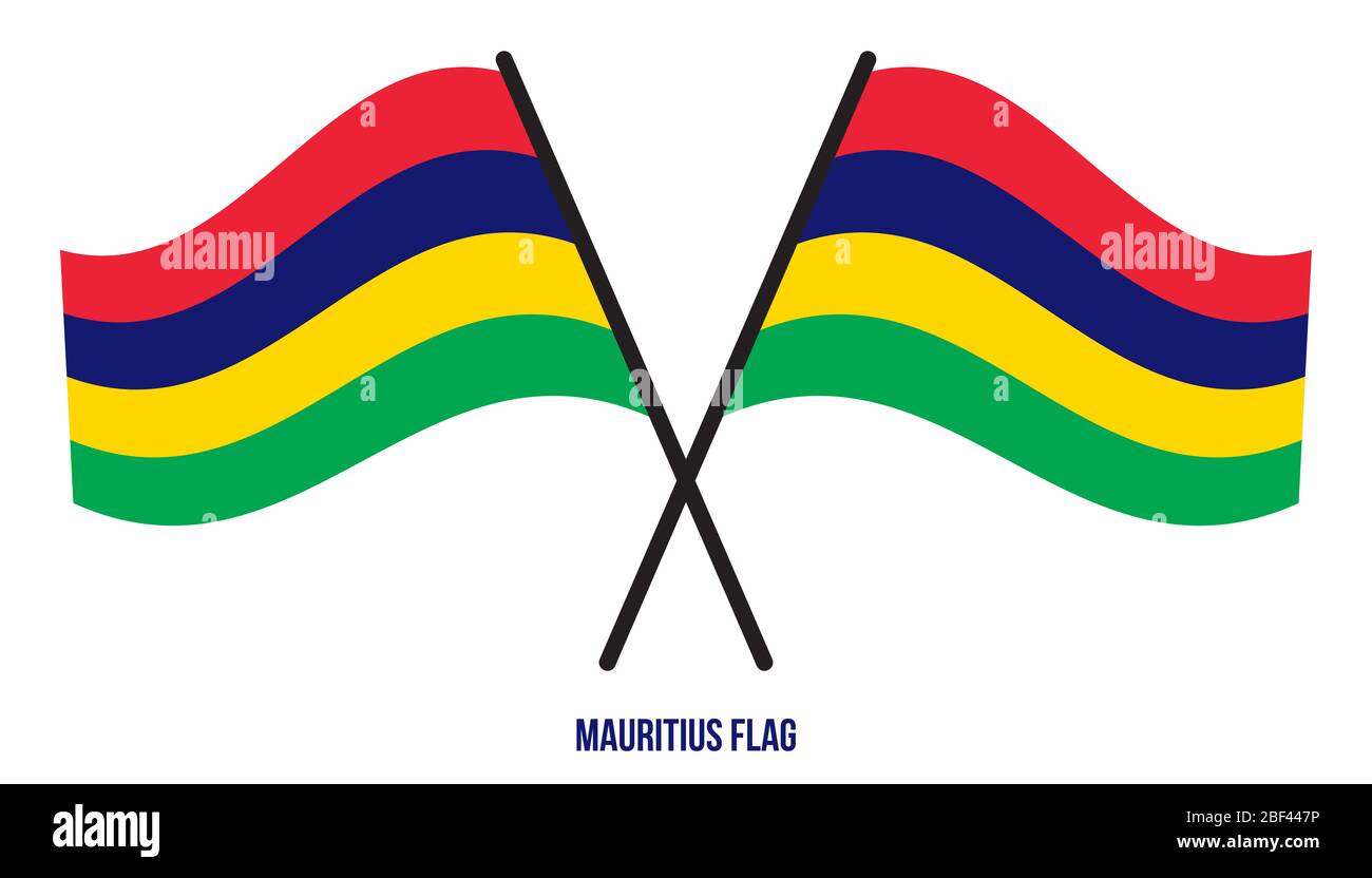 Mauritius Flag Waving Vector Illustration on White Background ...