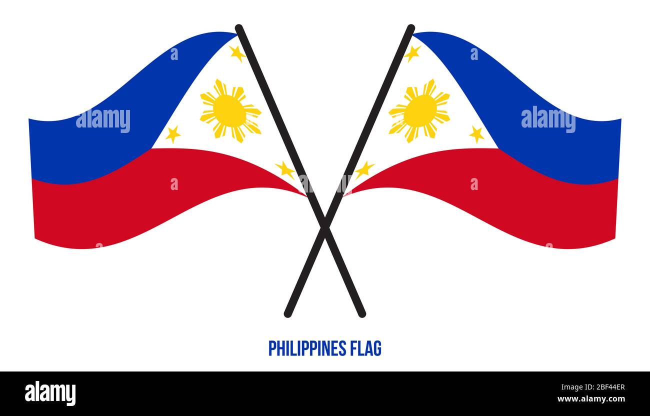 Philippines Flag Waving Vector Illustration on White Background ...