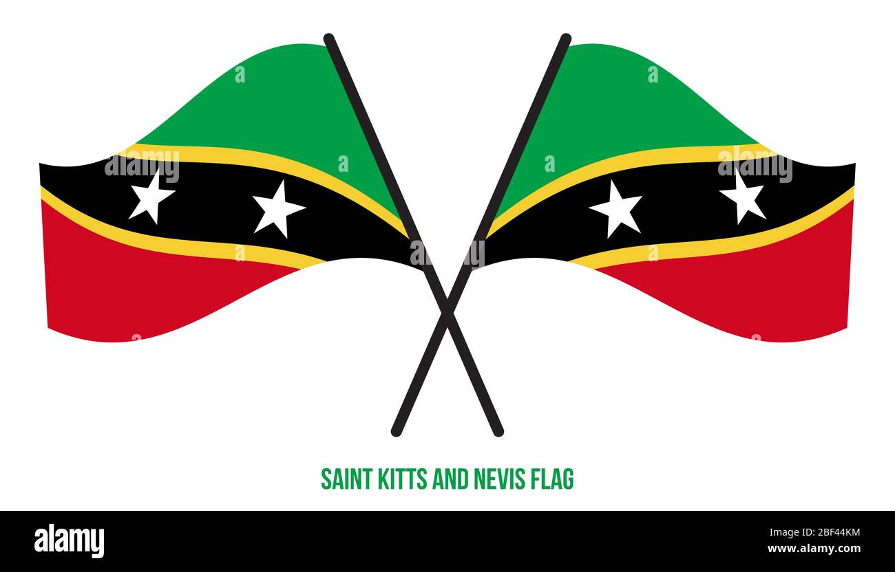 Saint Kitts and Nevis Flag Waving Vector Illustration on White Background. Saint Kitts and Nevis ...