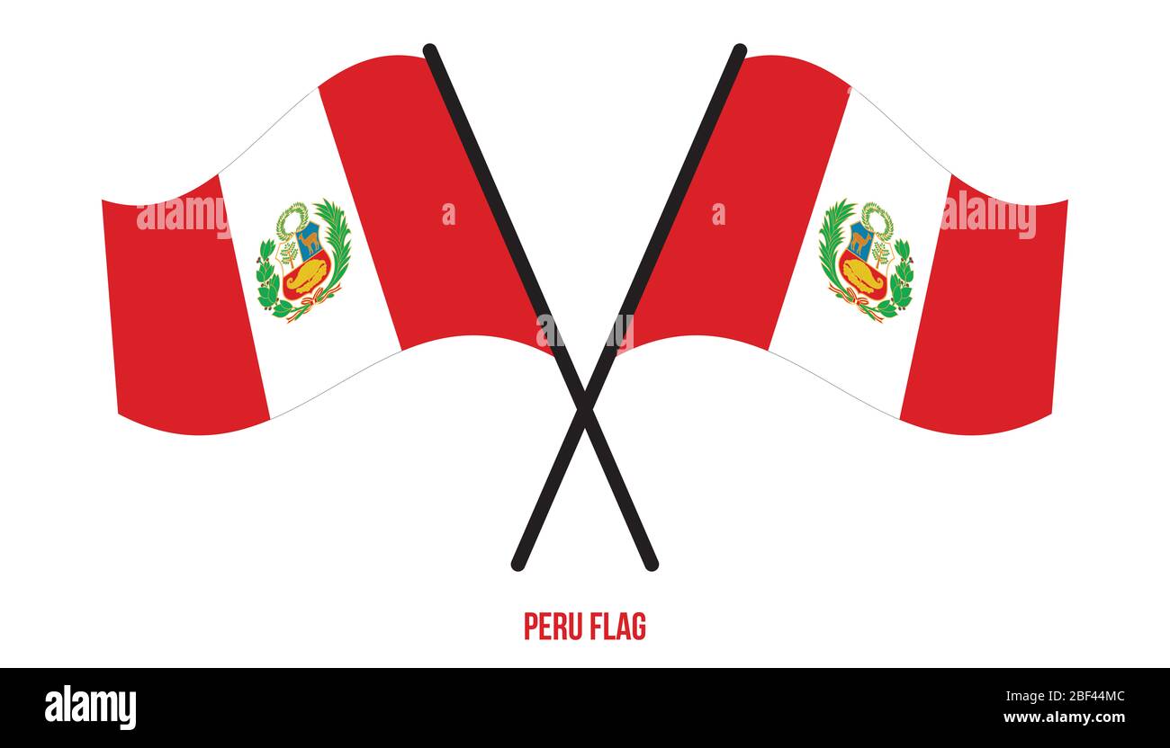 Peru Flag Waving Vector Illustration on White Background. Peru National ...