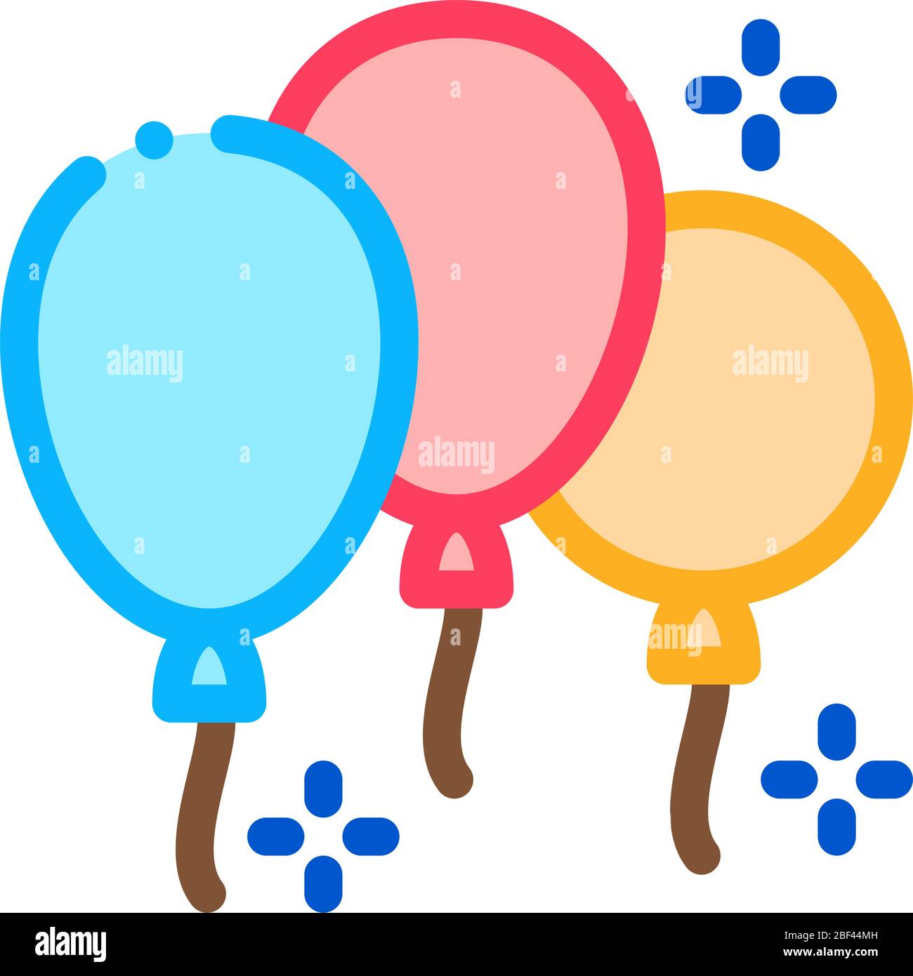 three balloons icon vector outline illustration Stock Vector Image ...