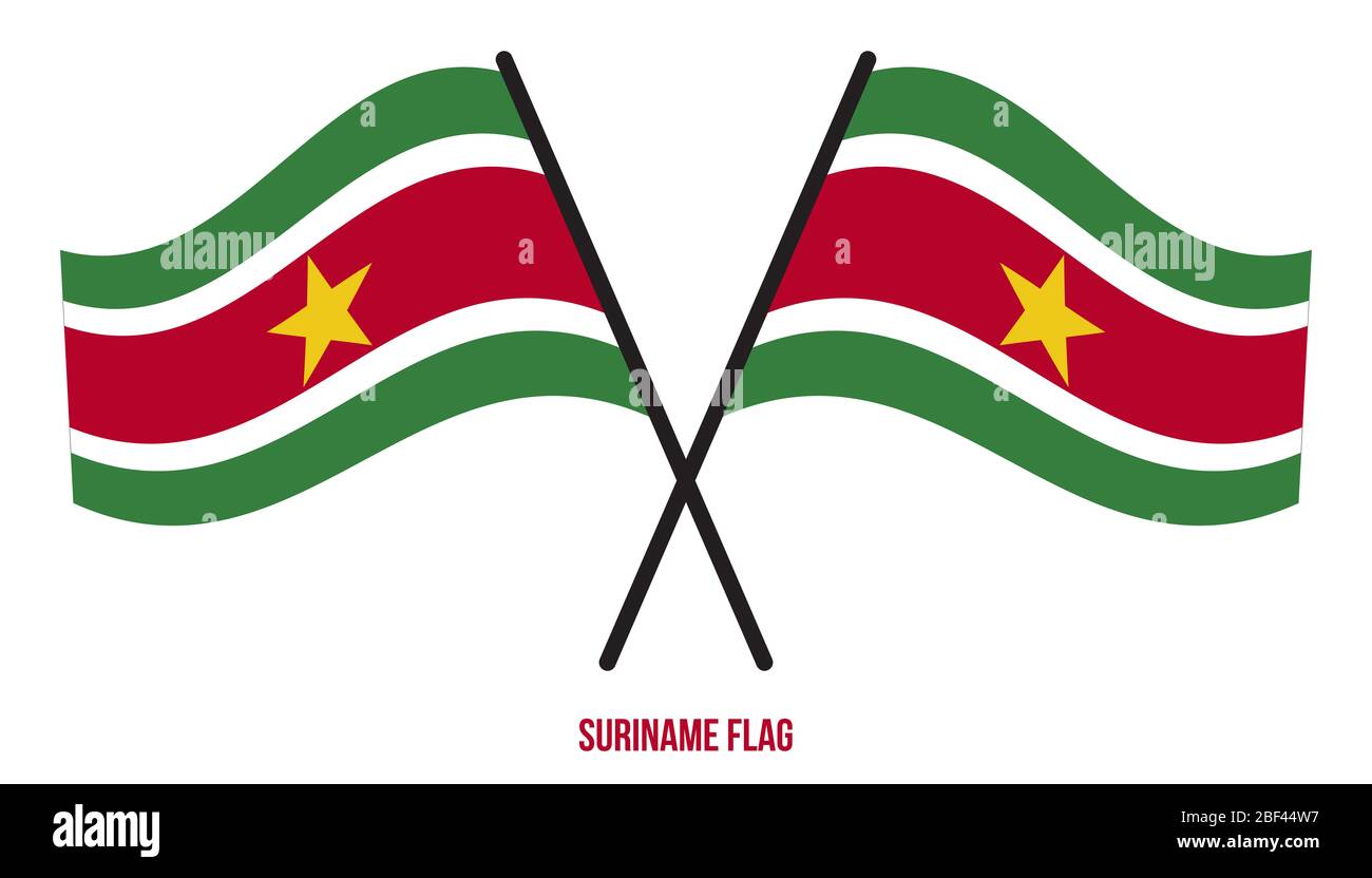 Suriname Flag Waving Vector Illustration on White Background. Suriname ... Suriname Flag Waving Vector Illustration on White Background. Suriname ...