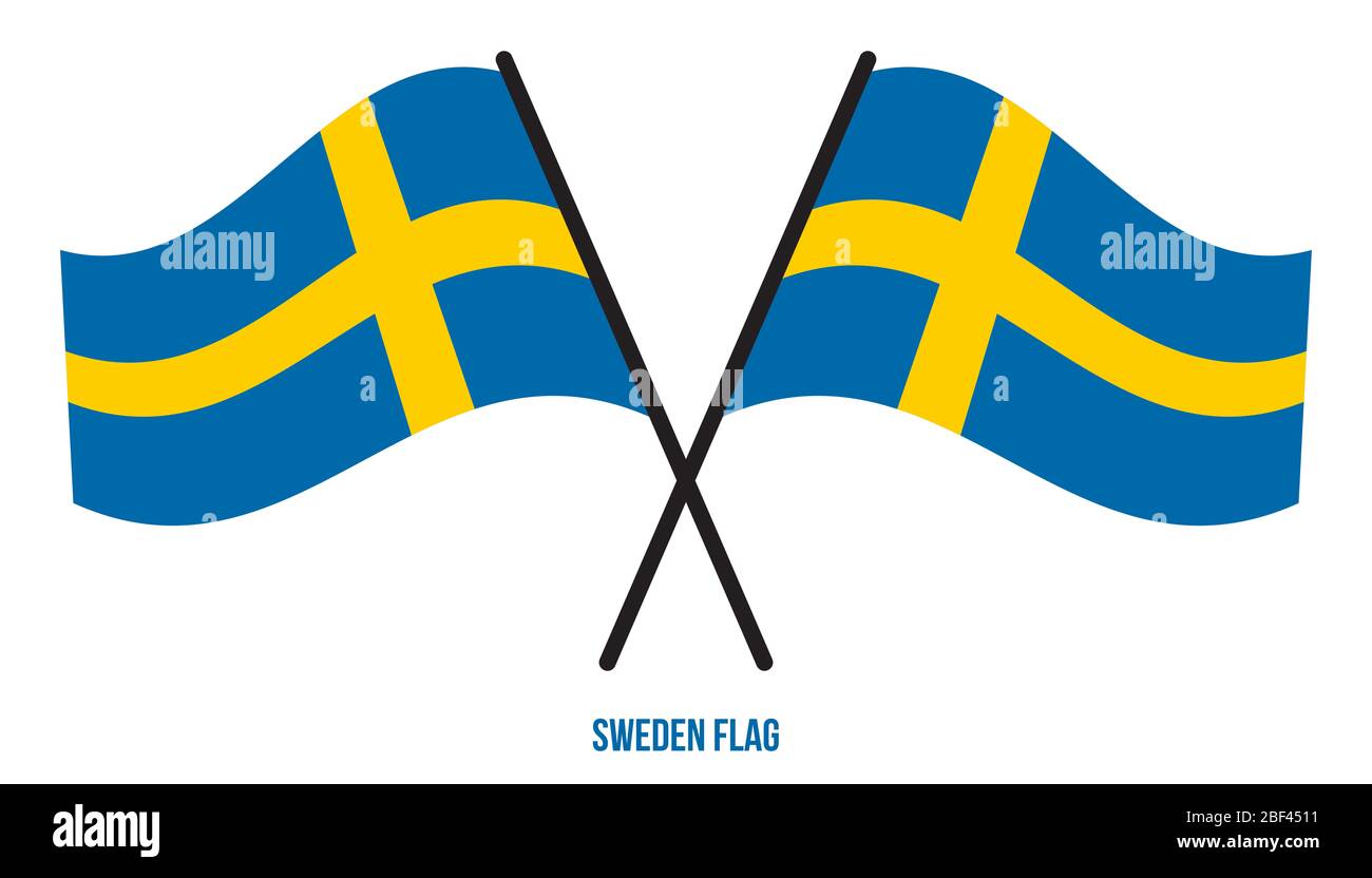 Sweden Flag Waving Vector Illustration on White Background. Sweden ...