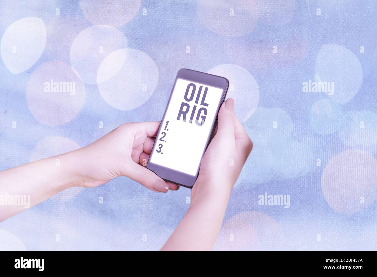 Handwriting text Oil Rig. Conceptual photo large structure with ...