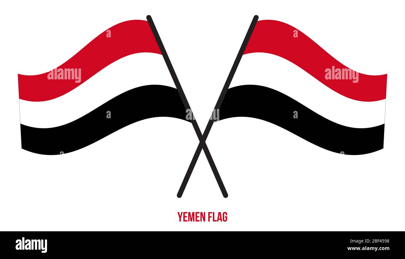 Yemen Flag Waving Vector Illustration on White Background. Yemen ...