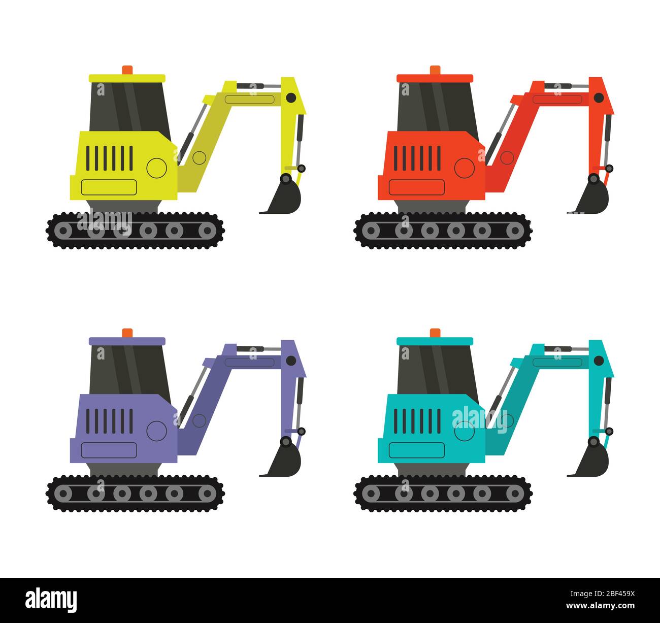 mini excavator icon illustrated in vector on white background Stock ...