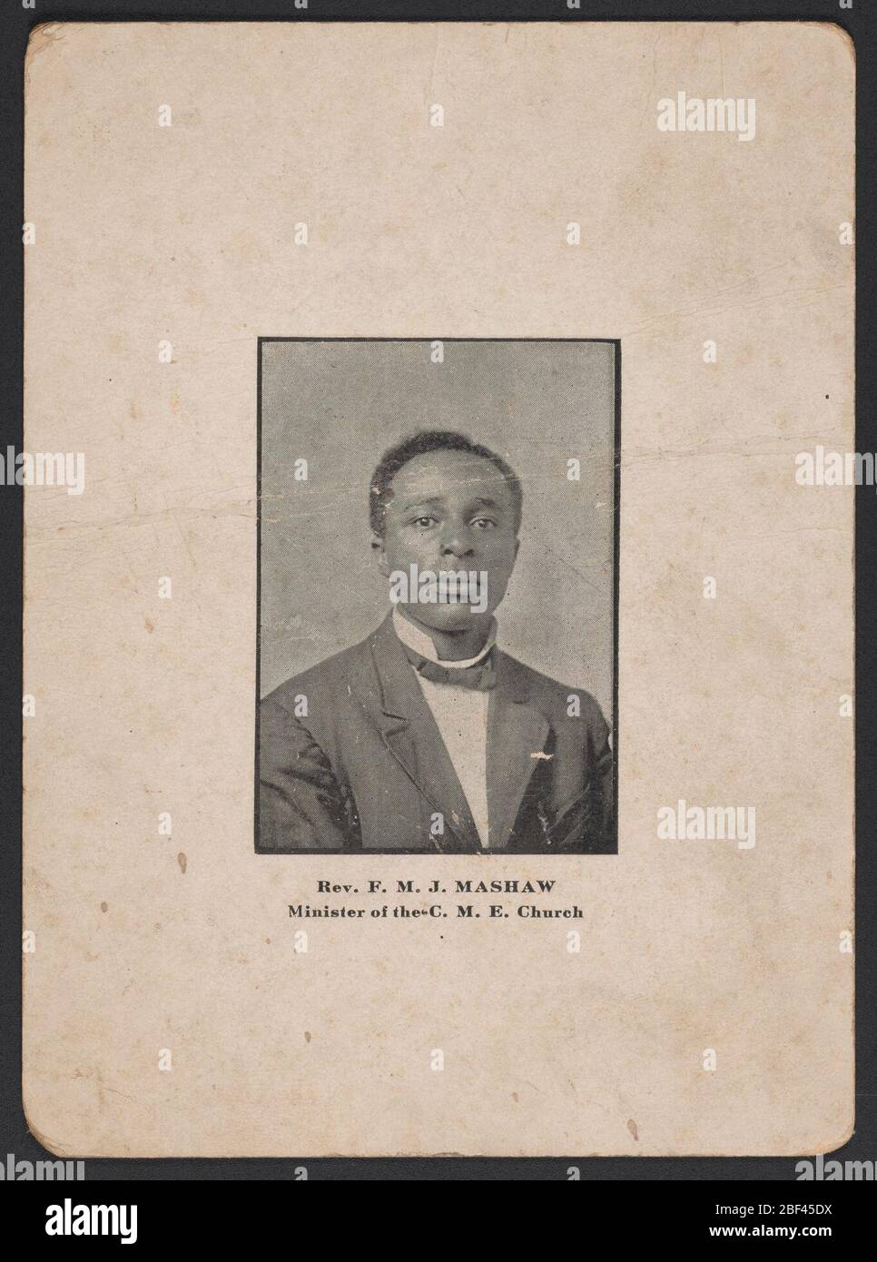 Advertisement card for Rev F M J Mashaw. An advertising card for Rev. F ...