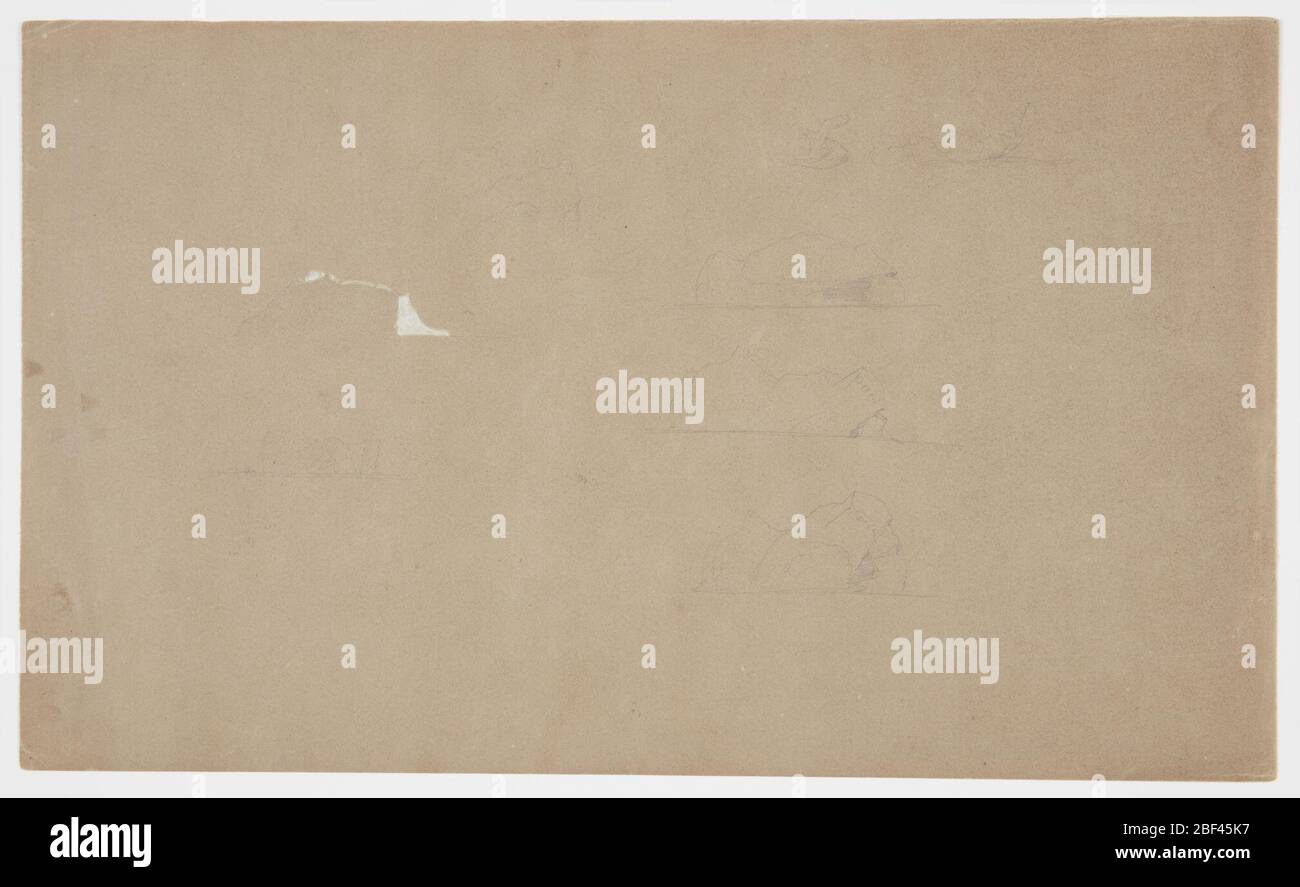 Floating Icebergs. Seven sketches of floating icebergs on a single ...