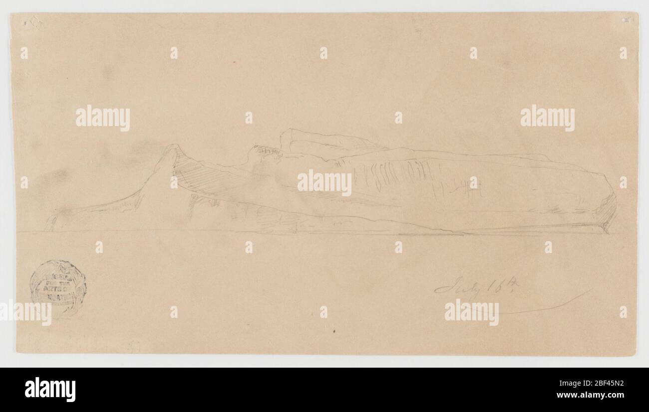 Floating Iceberg. Seascape drawing depicting a sketch of a broad ...