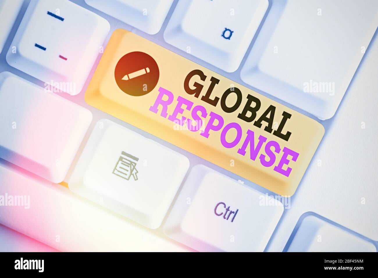 Conceptual hand writing showing Global Response. Concept meaning ...