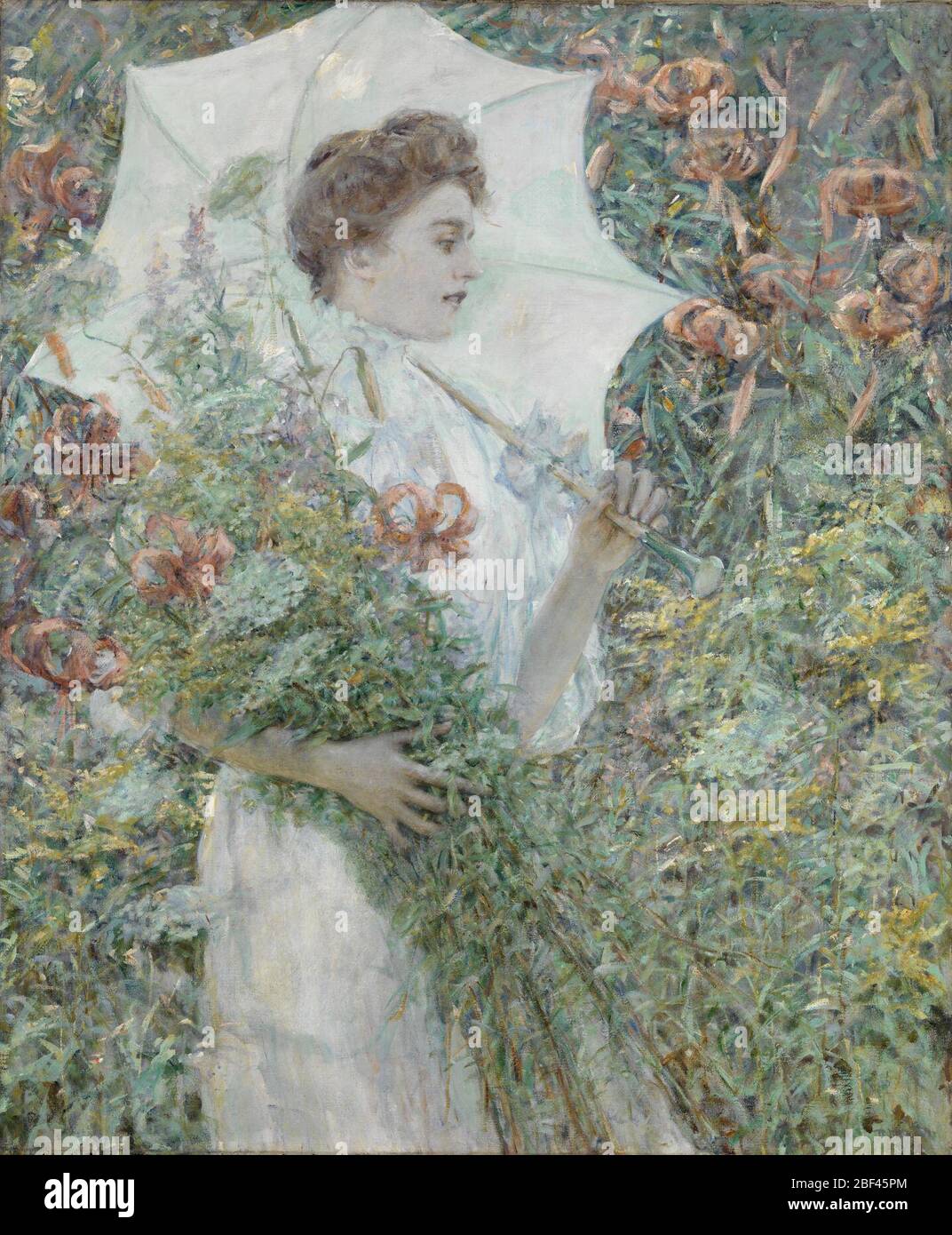 The White Parasol. This painting shows Robert Reid’s young wife ...