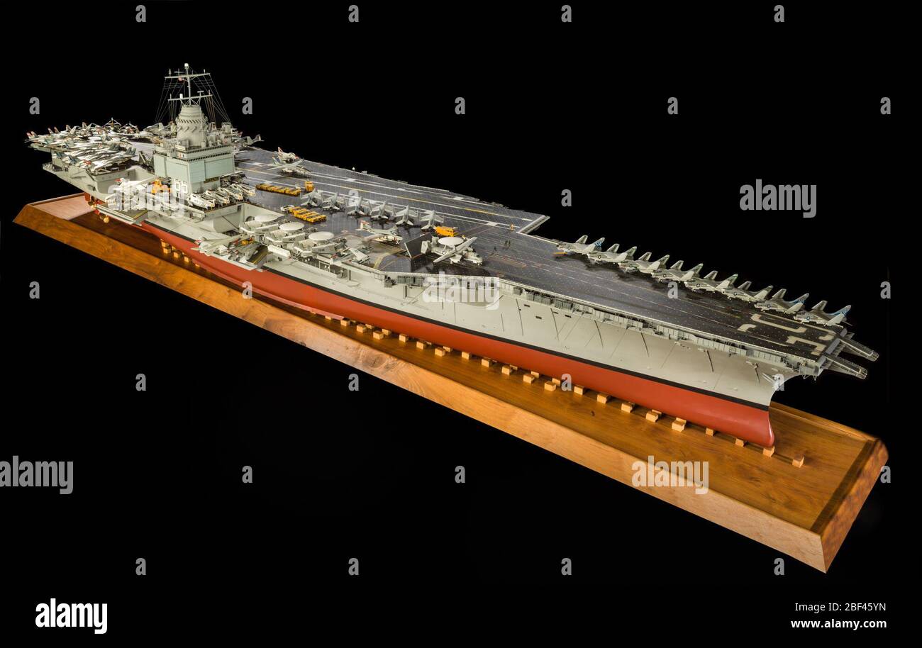 Model Aircraft Carrier USS Enterprise. Wood, aluminum, plastic, and ...